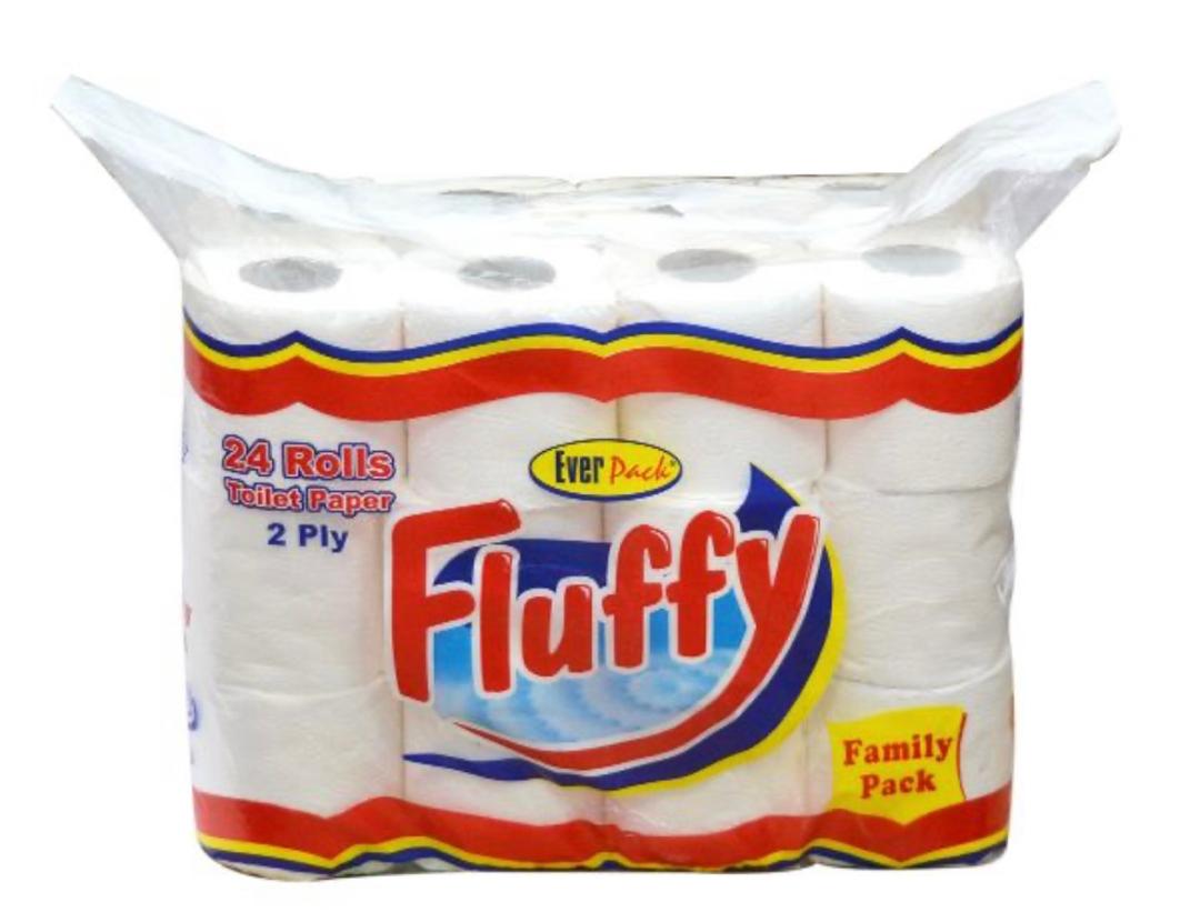 Ever Pack Fluffy Toilet Paper – 2 Ply, 24 Rolls, Family Pack - Tissue ...